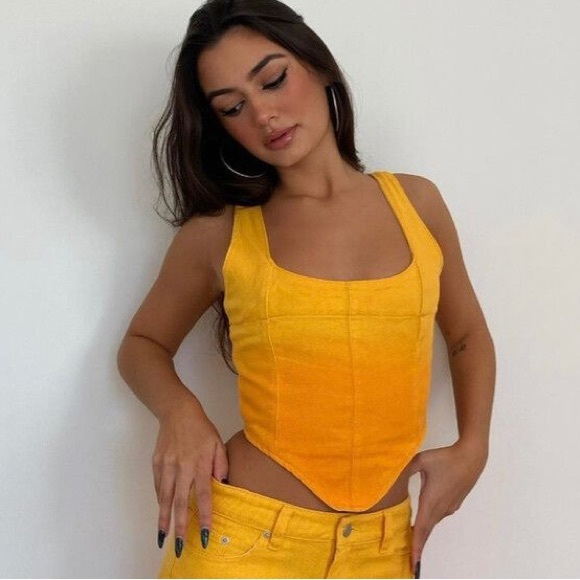 Tiger Mist | Tops | Nwt Tiger Mist Roche Corset Top Yellow Size Small ...